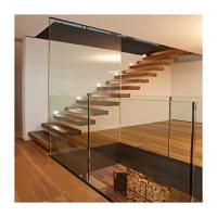 China Oak Wood Cantilever Floating Stairs With Treadboard Floating Straight Staircase for sale