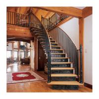 China Wood step house with curved stairs Atlanta curved stairway s for sale