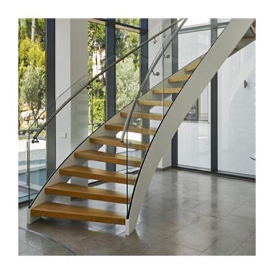 China Solid timber treads curved stair runner Senegal curved handrail for stairway for sale