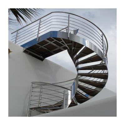China Wood treads curved staircase uk Ghana curved stairway for sale