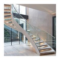 China Wood treads curved staircase uk Ghana curved stairway for sale