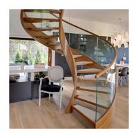 China Wood treads curved staircase uk Ghana curved stairway for sale