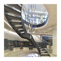 China Wood treads curved staircase uk Ghana curved stairway for sale