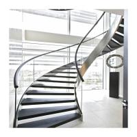 China Wood treads curved staircase uk Ghana curved stairway for sale