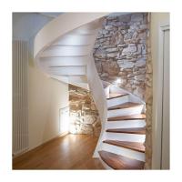 China Solid timber steps curved deck stairs Italy floating curved stairway for sale