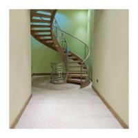 China Wooden Treads Staircase Cost Curved Glass Charlottetown Curved Stairway Modern Arc Stair Indoor Glass/ Metal Fence Customize for sale