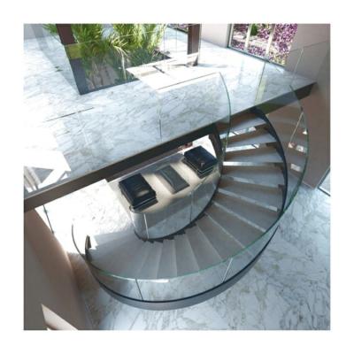 China Solid wooden step outdoor round staircase Los Angeles curved stairway prices for sale