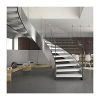 China Timber tread iron round staircase design South Sudan curved modern stairway for sale