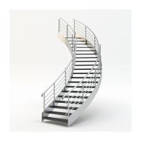 China Wooden tread curved stair lift Bermuda customize curved stairway for sale