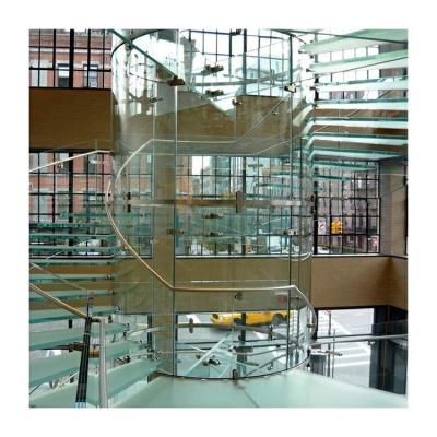 China Customized triple glass radius stairs factory supplier curved stairway for sale