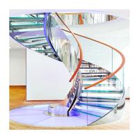 China Hot style double layer glass curved staircase design making curved stairway for sale
