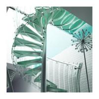 China Promotion ultra clear glass half circle stairs luxury curved stairway stainless steel for sale