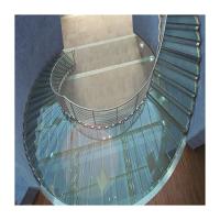 China Promotion ultra clear glass half circle stairs luxury curved stairway stainless steel for sale