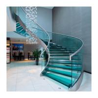 China Latest fashion double layer glass curved iron balusters used curved stairway lift for sale