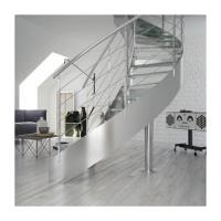 China Latest fashion double layer glass curved iron balusters used curved stairway lift for sale