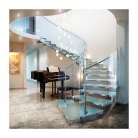 China Modern sgp laminated glass curved bottom stairs stairway gate for curved stairway for sale