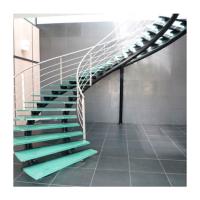 China Modern sgp laminated glass curved bottom stairs stairway gate for curved stairway for sale