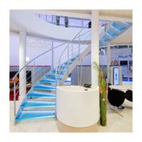 China In stock SGP glass circular concrete stairs outdoor curved stairway for sale