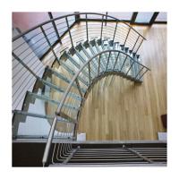 China In stock SGP glass circular concrete stairs outdoor curved stairway for sale