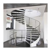 China Solid timber steps stair treads for curved stairs Kazakhstan stairway curved design for sale