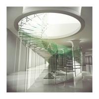 China Best sale pvb laminated glass curved deck stairs deck curved stairway for sale