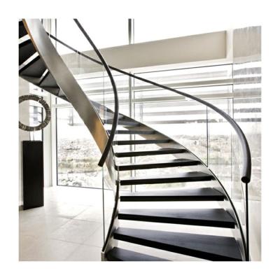China Timber wooden treads custom curved staircase Tajikistan laminate curved stairway nosing for sale