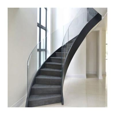 China Wood step curved stair edging Cape Verde curved stairway riser for sale