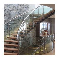 China Timber wood steps used curved stair lift Solomon Islands building radius stairway for sale