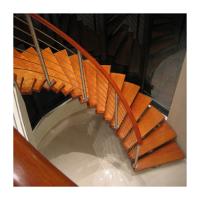 China Timber wood steps used curved stair lift Solomon Islands building radius stairway for sale