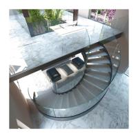 China Timber wood steps used curved stair lift Solomon Islands building radius stairway for sale