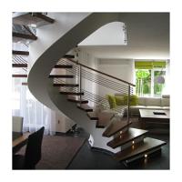 China Wood treads half circle stairs design Trinidad and Tobago deck with curved stairway for sale