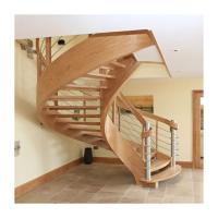 China Wood treads half circle stairs design Trinidad and Tobago deck with curved stairway for sale