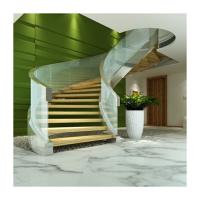 China Wood treads half circle stairs design Trinidad and Tobago deck with curved stairway for sale