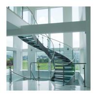 China Good quality double layer glass build curved deck stairs stairway nosing for curved stairway for sale