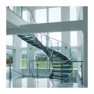 China Good quality double layer glass build curved deck stairs stairway nosing for curved stairway for sale