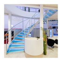 China Good quality double layer glass build curved deck stairs stairway nosing for curved stairway for sale