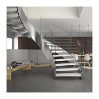 China Timber wooden treads luxury modern curved staircase Canberra curved stairway ireland for sale