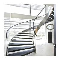 China Timber wooden treads arc de triomphe stairs Vancouver curved stairway edging for sale
