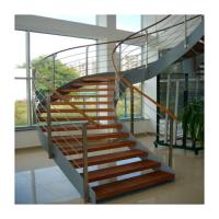 China Timber wooden treads arc de triomphe stairs Vancouver curved stairway edging for sale