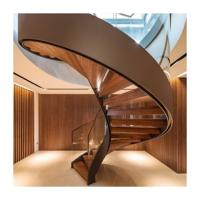 China Timber wooden treads arc de triomphe stairs Vancouver curved stairway edging for sale