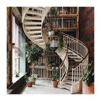 China Wood step prefabricated curved staircase Toronto curved stairway lift for sale for sale