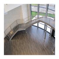 China Wooden treads staircase design curved Uganda curved handrail for spiral stairway for sale