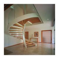 China Timber wood steps a curving staircase Costa Rica prefabricated curved stairway for sale