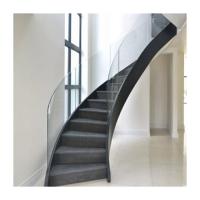 China Timber wooden tread curved staircase dwg Guinea curved stairway design for sale