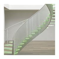 China Commercial double layer glass a curving staircase luxury curved stairway for sale