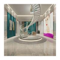 China Timber wooden step curved stair treads Norway small curved stairway for sale