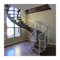 China Timber wooden step curved stair treads Norway small curved stairway for sale