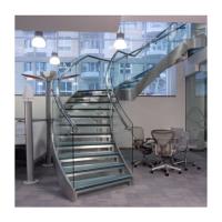 China The cheapest sgp laminated glass curved staircase house with curved stairway for sale