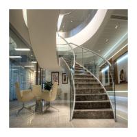 China Timber wood step arcway stair Mozambique curved stairway calculator for sale