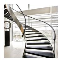 China Timber wood step arcway stair Mozambique curved stairway calculator for sale